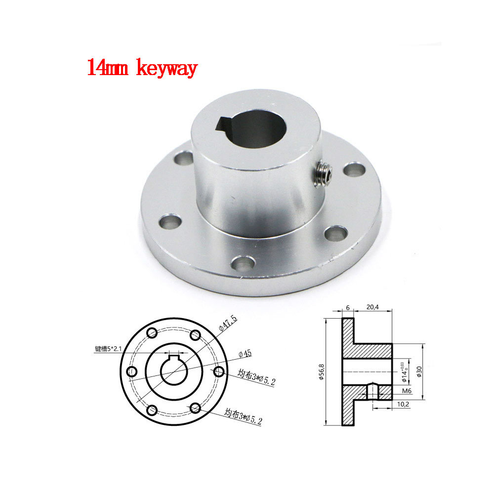 Flange Coupling keyway Aluminum alloy diameter 8/10/12/14/15/16/18mm ...