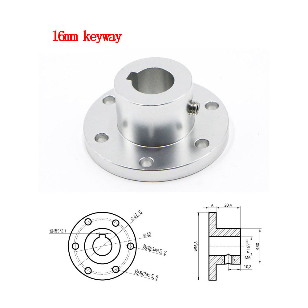 Flange Coupling keyway Aluminum alloy diameter 8/10/12/14/15/16/18mm ...